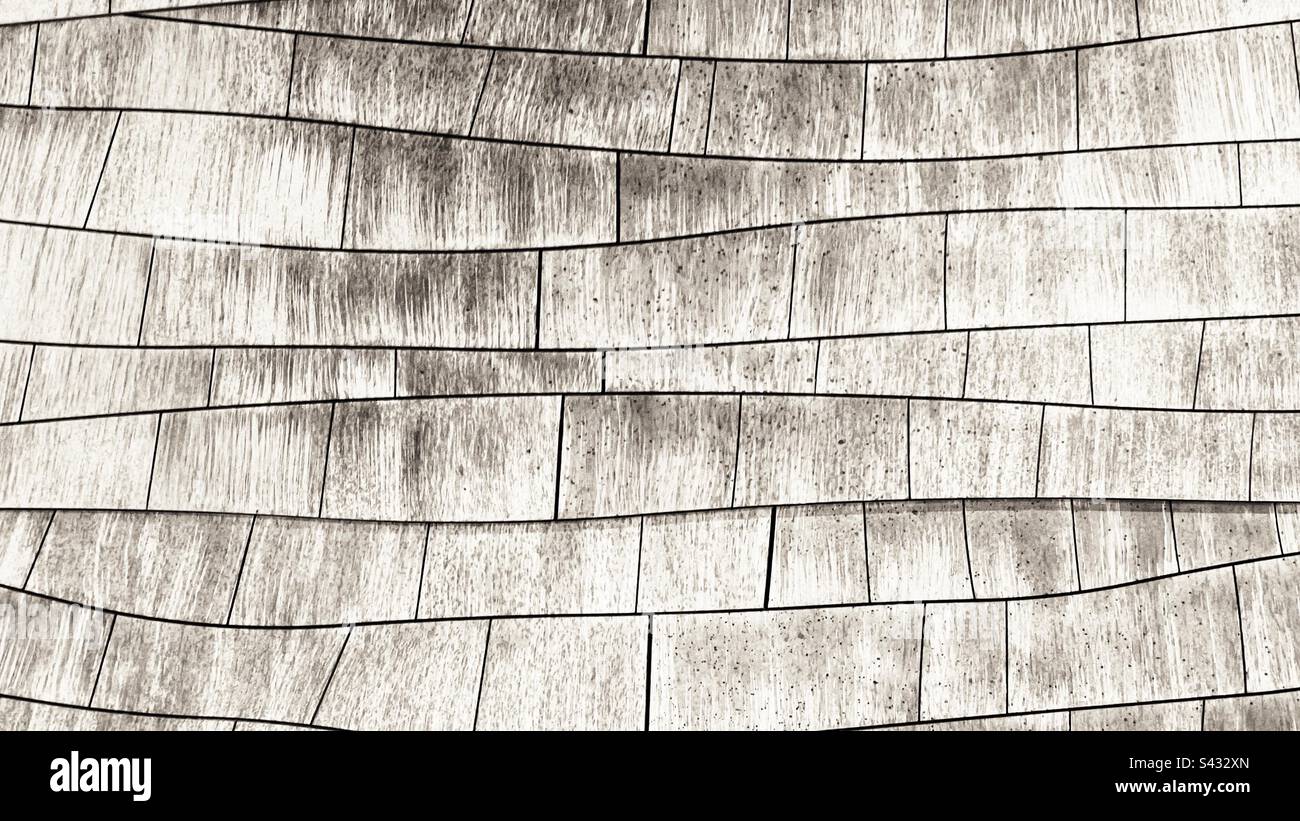 Tiled wall with uneven wavy tiles in brick formation Stock Photo - Alamy