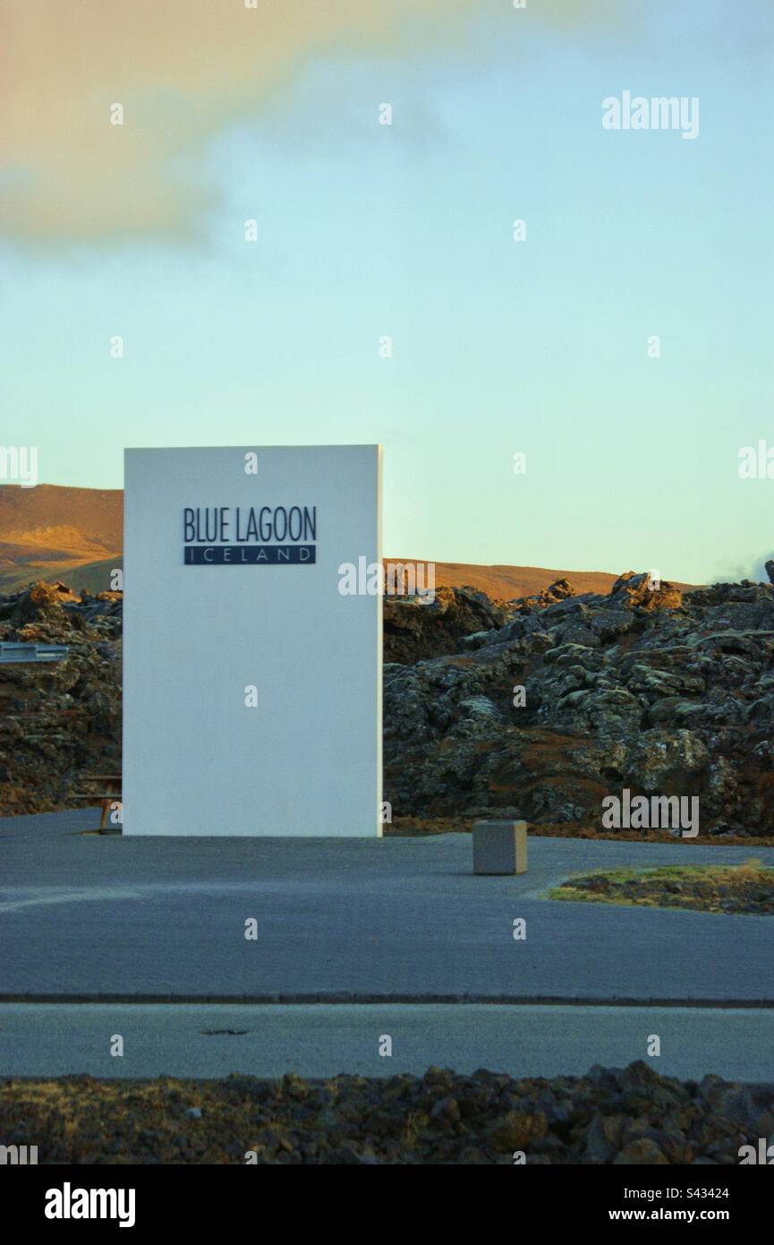 Blue lagoon sign in Reykjavik Iceland Stock Photo - Alamy