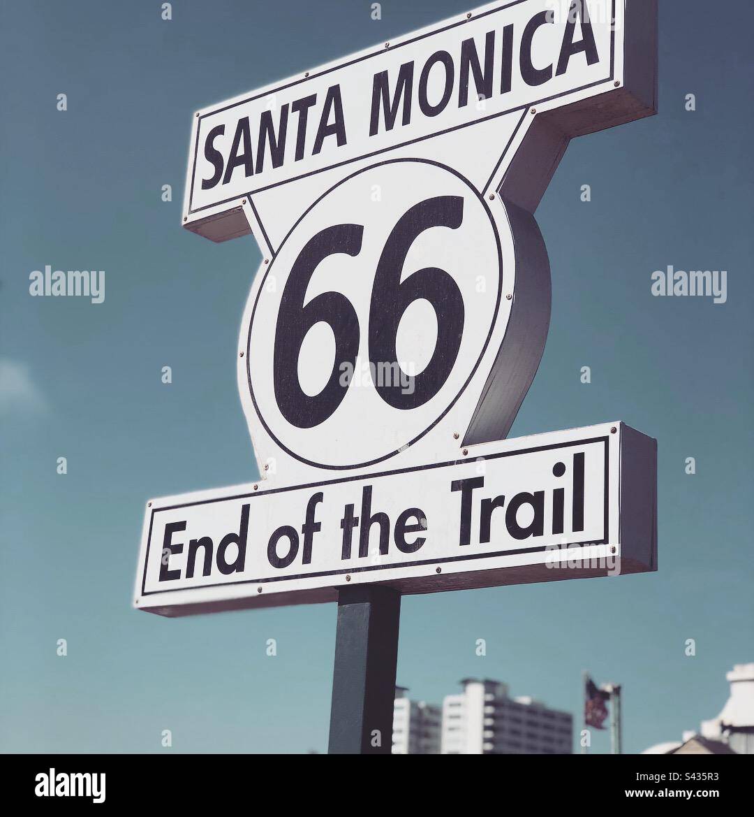 Santa Monica Pier, end of Route 66 Stock Photo - Alamy