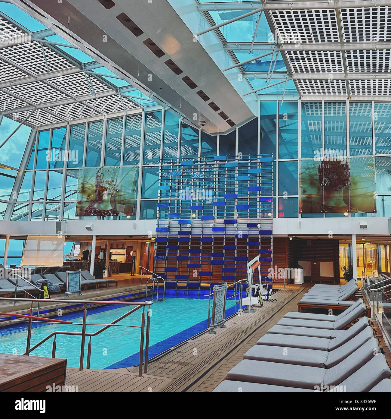 January, 2023, Solarium indoor pool, Celebrity Silhouette Stock Photo ...