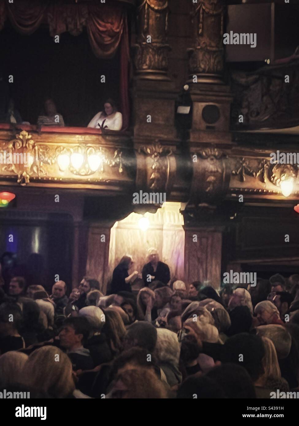 Auditorium and audience at the interval at the London Palladium ...