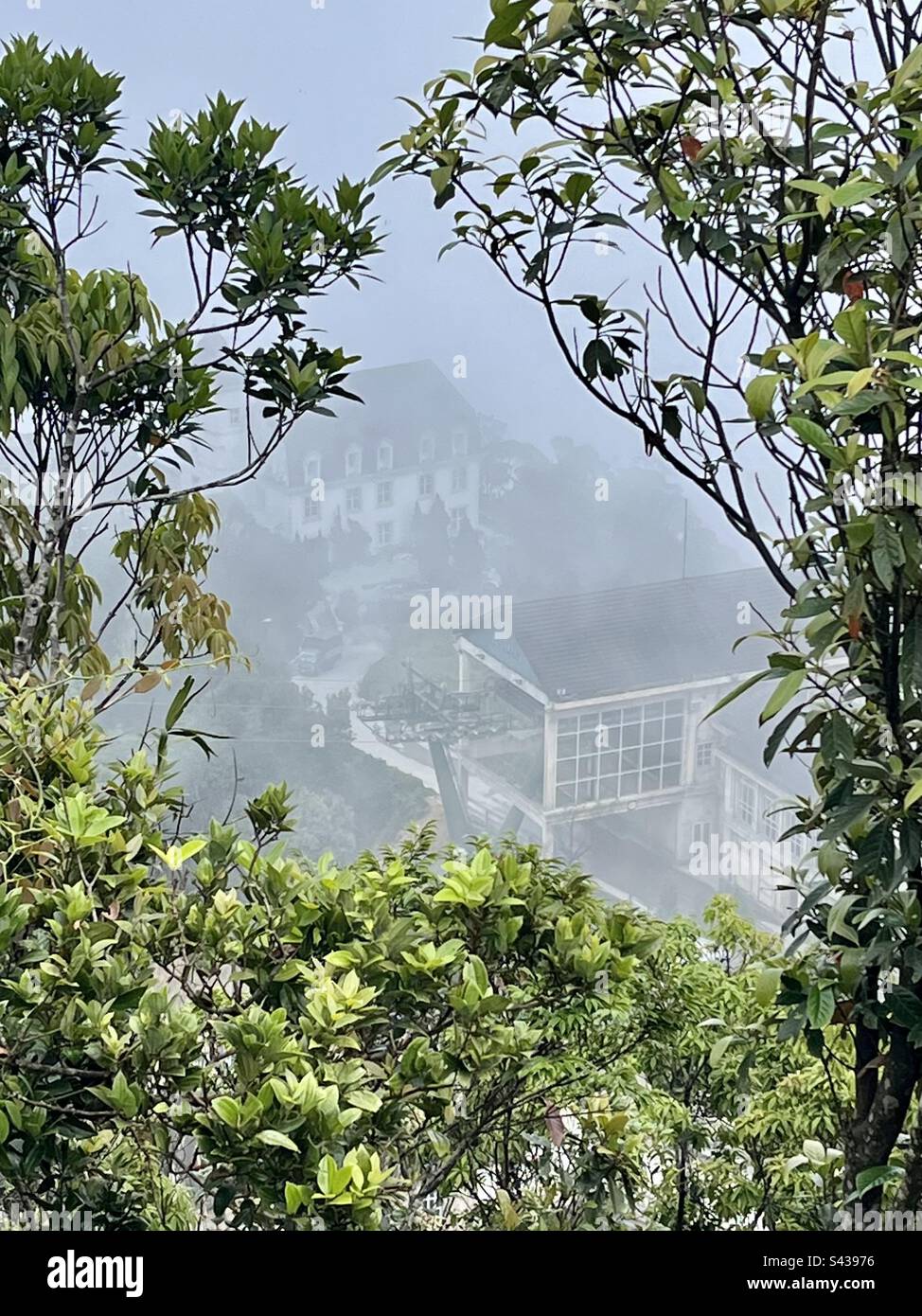 A chinese temple among greenery on Bana Hill in Da Nang, Vietnam Stock ...