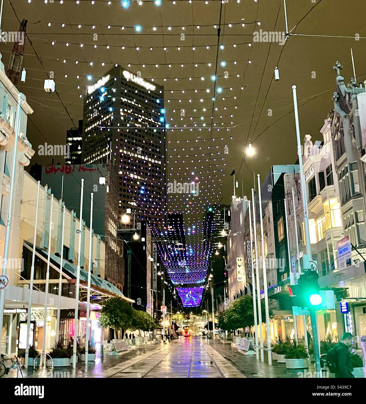 Melbourne bourke street night hi-res stock photography and images - Alamy