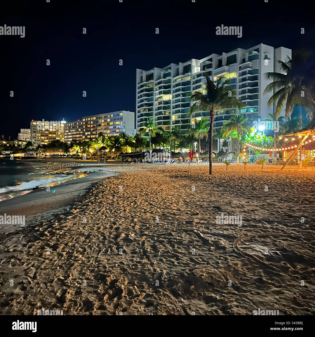 January, 2023, Beach at night, Hotel Zone, Cancun, Quintana Roo ... January, 2023, Beach at night, Hotel Zone, Cancun, Quintana Roo ...