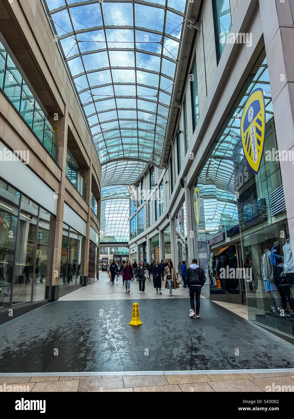 Entrance into Trinity shopping centre in Leeds City Centre Stock Photo ...