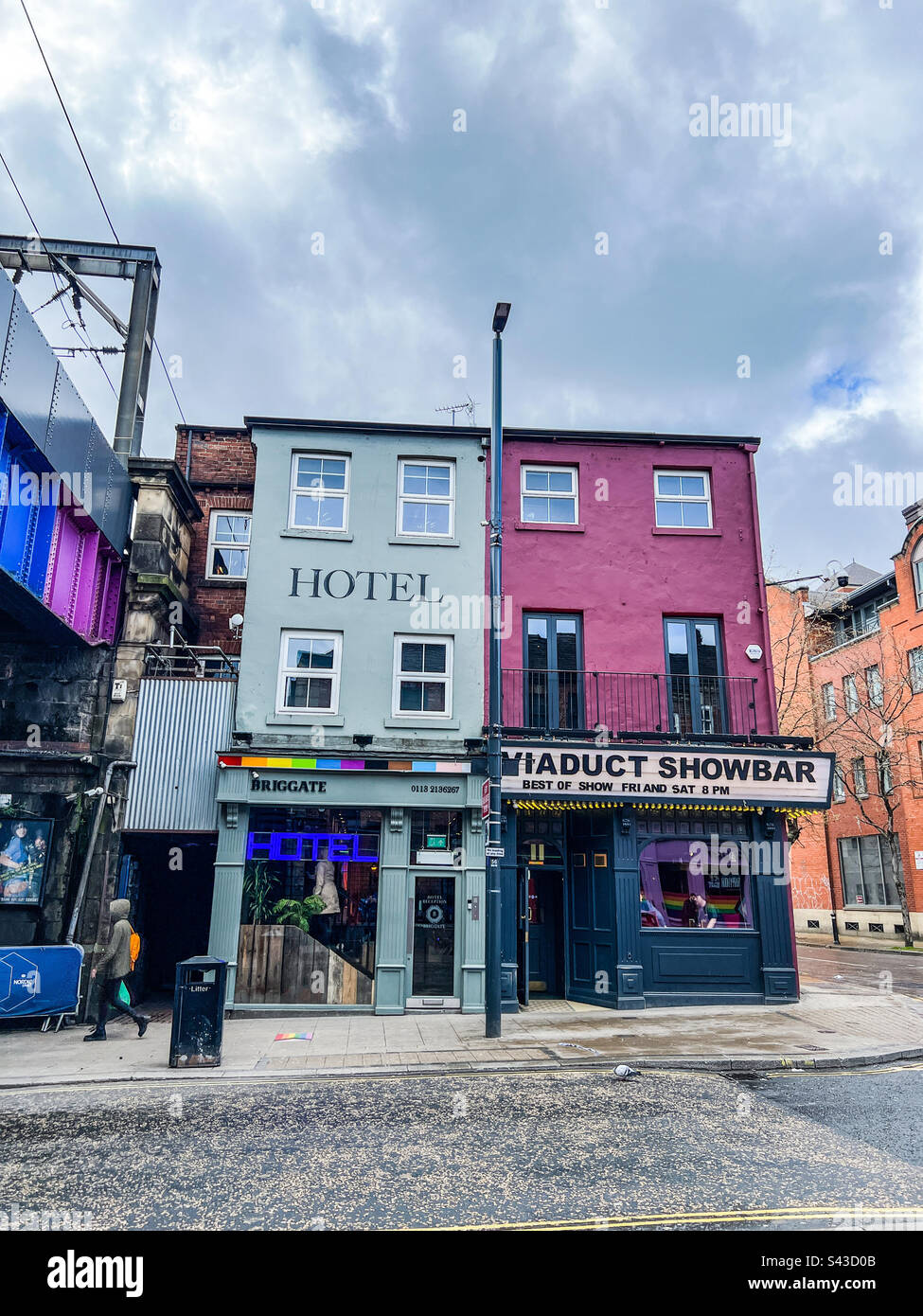 Bars and hotels on Briggate in Leeds City Centre Stock Photo - Alamy
