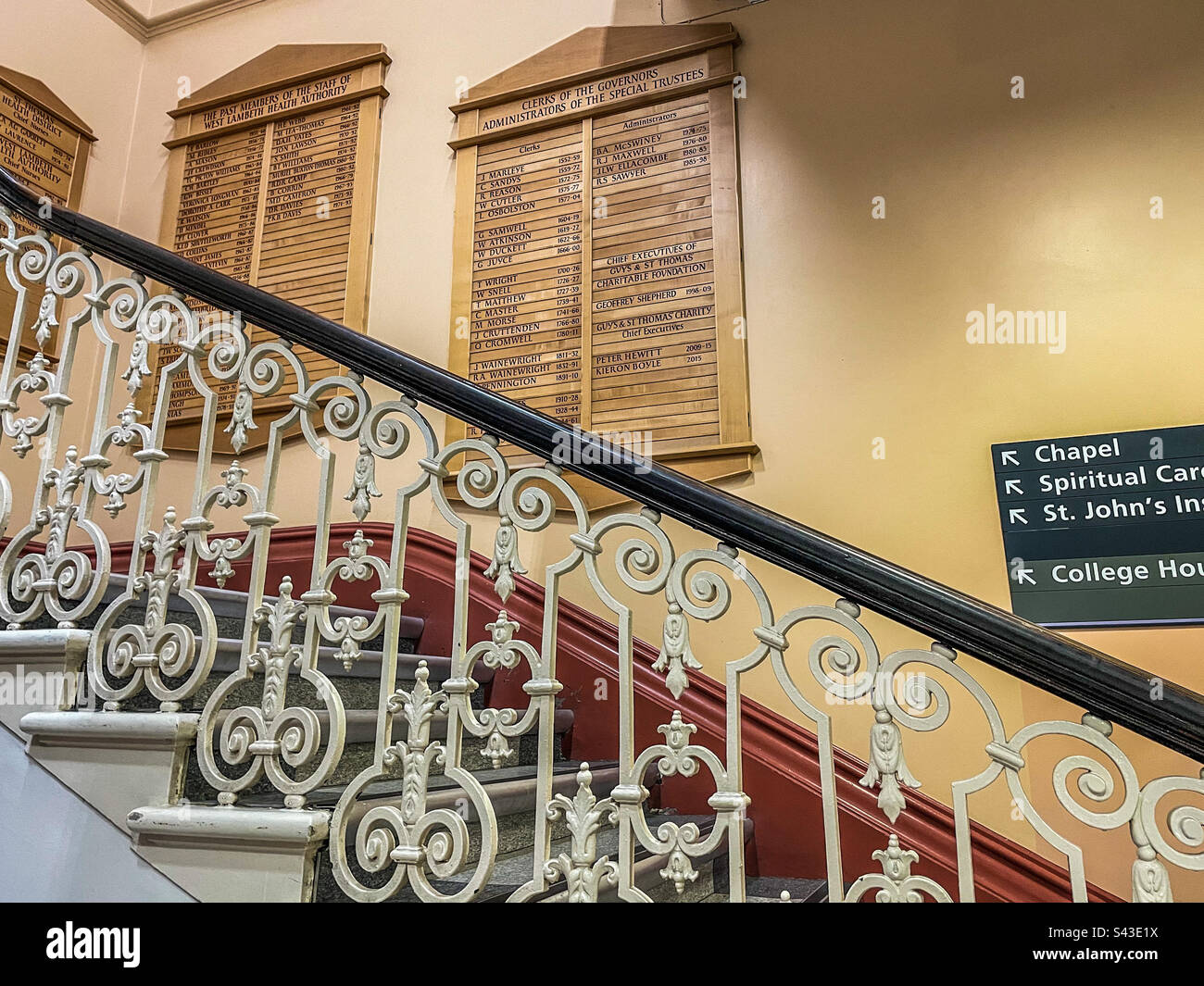 Staircase, St Thomas Hospital, London Stock Photo - Alamy