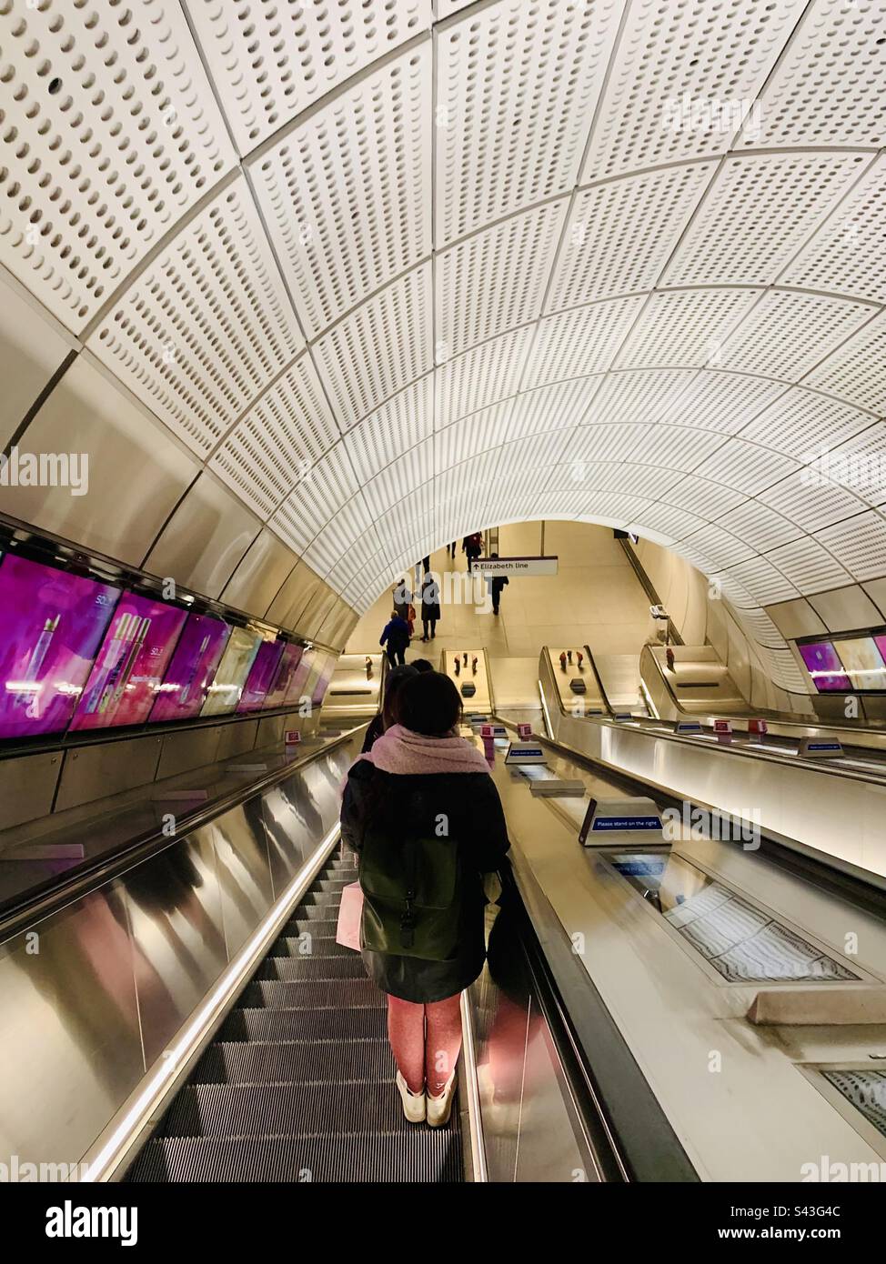 Elizabeth Line Escalator Stock Photo - Alamy