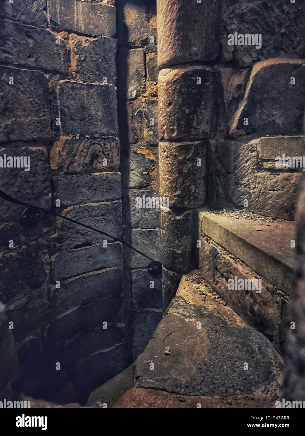 Spiral stairs inside castle hi-res stock photography and images - Alamy