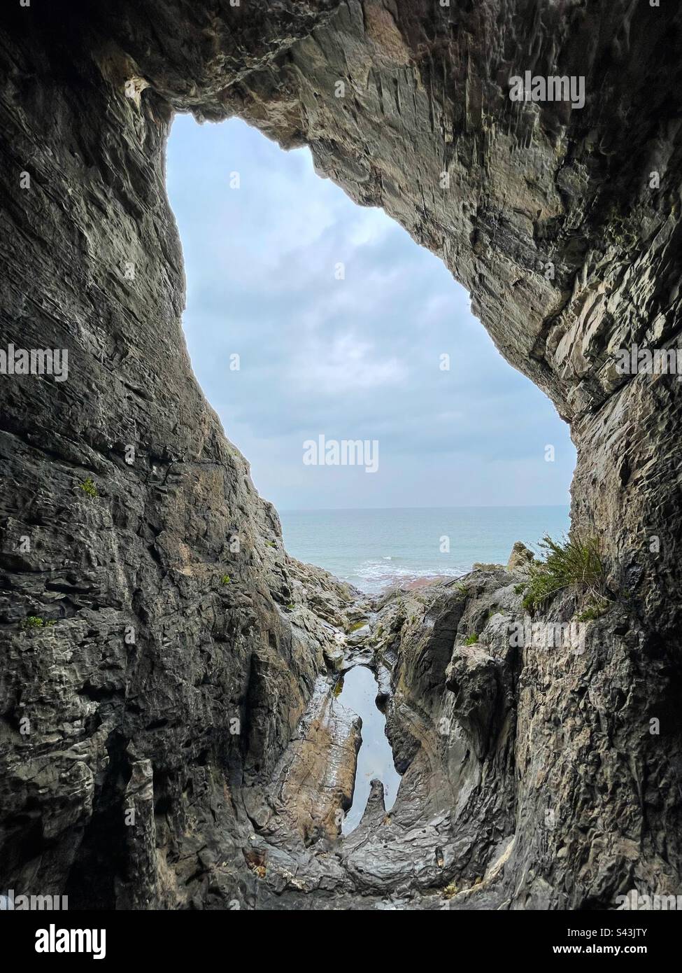 The exit/entrance to Paviland cave as seen from just inside. Gower ...