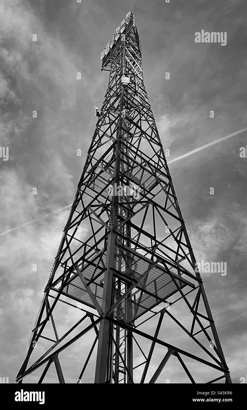 A worms eye view of a floodlight at Oakwell Stadium, home of Barnsley ...