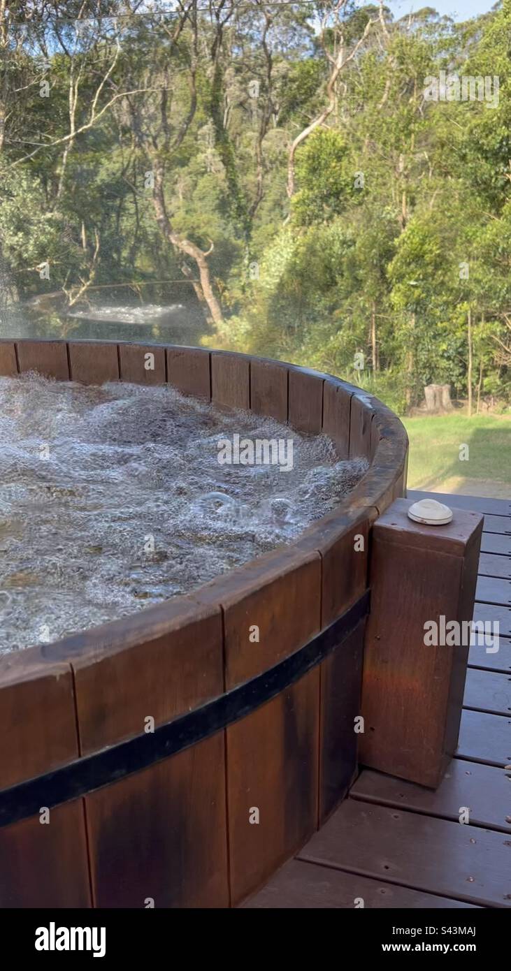 Spa barrel bath Stock Photo - Alamy