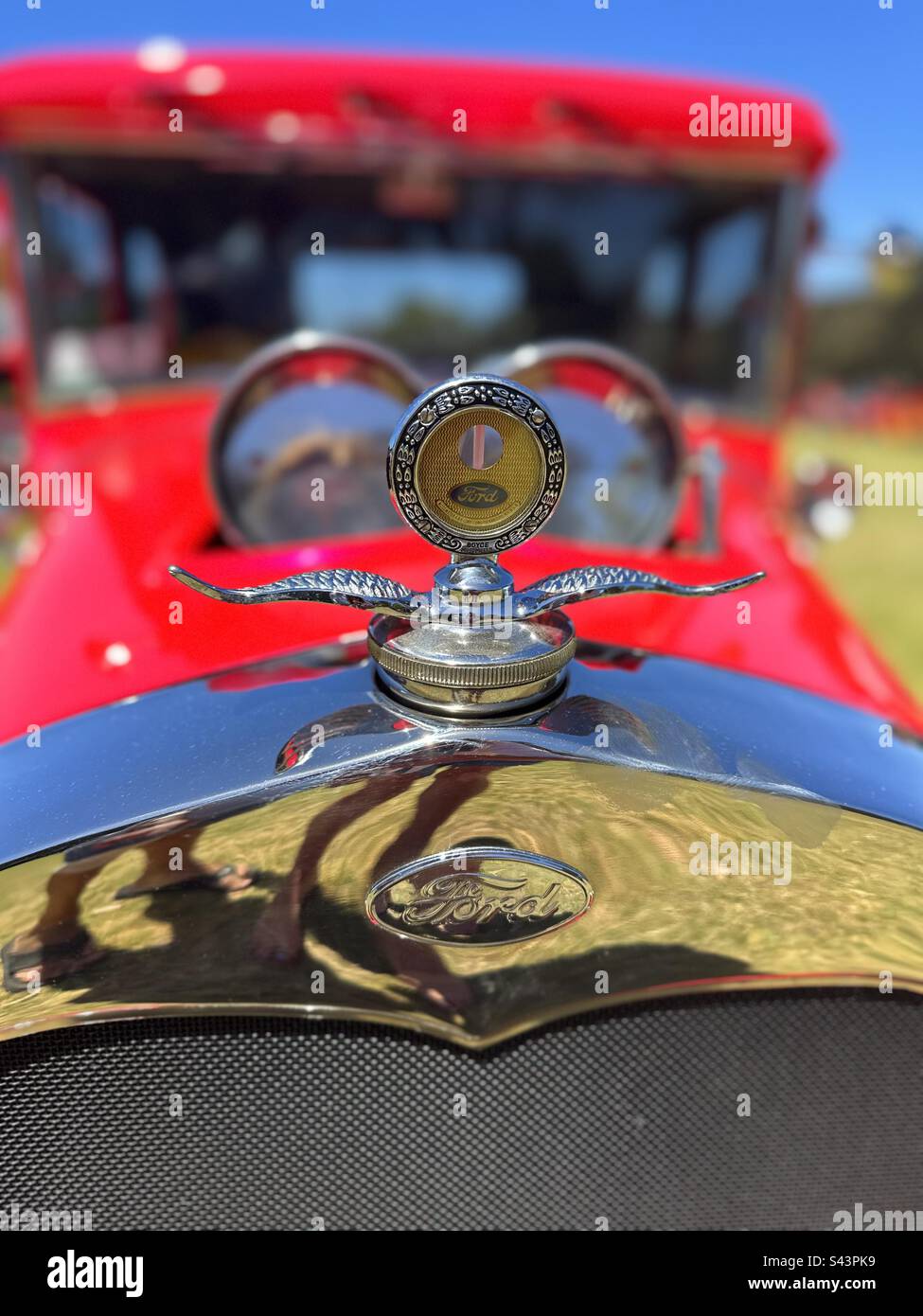 Red vintage car badge Stock Photo - Alamy