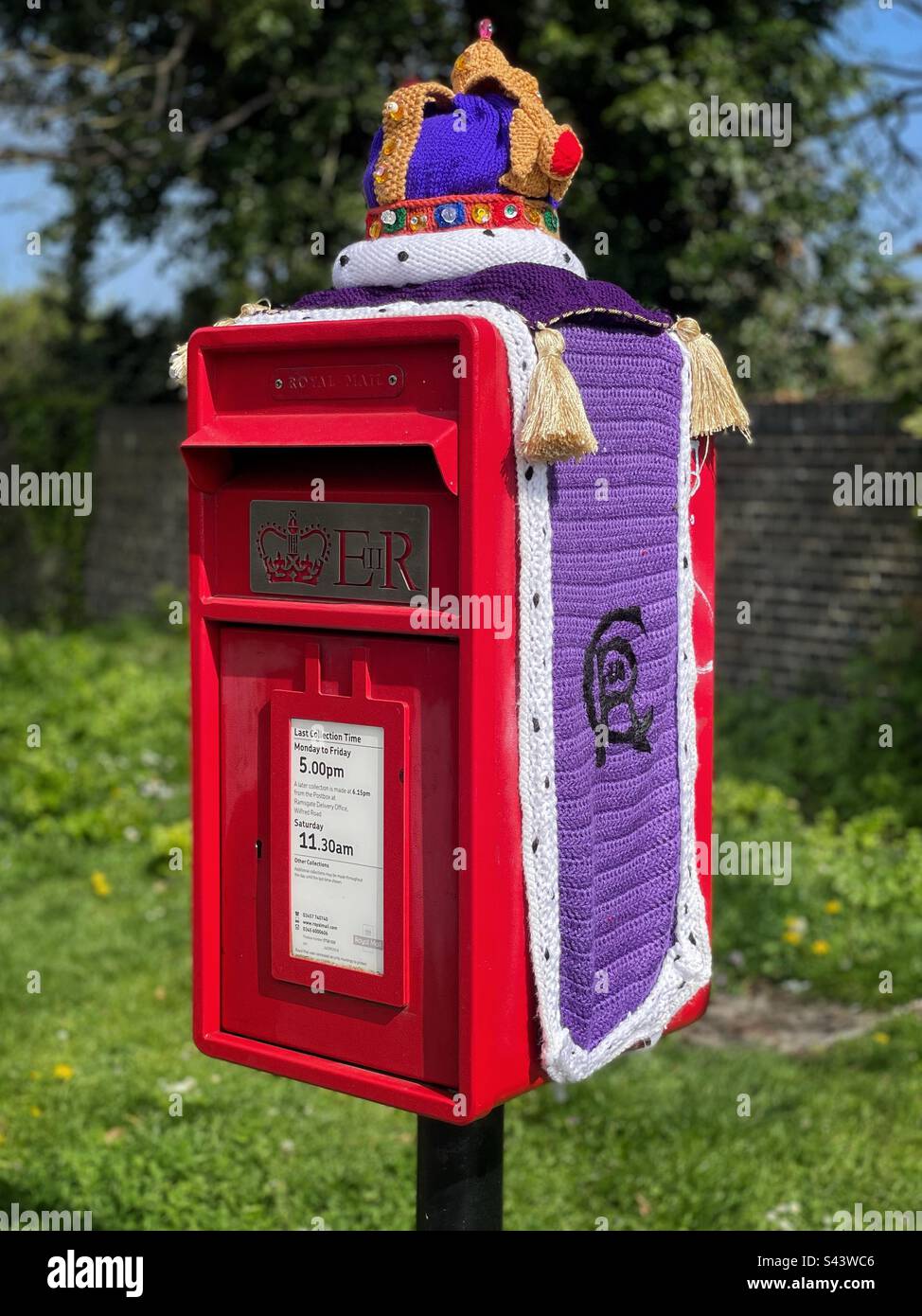 Coronation post box celebrations Stock Photo - Alamy