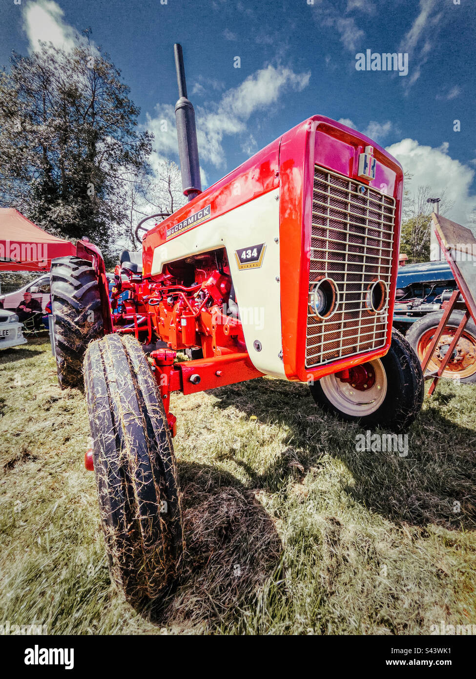 Red mMcCormick International tractor at singleton park vintage car show ...