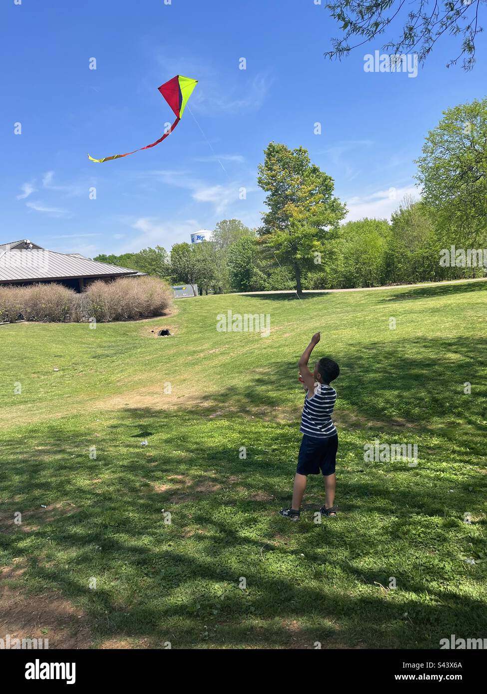 Flying a kite for the first time Stock Photo - Alamy