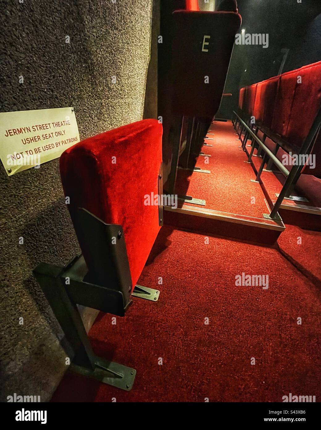 Single seat for the usher at Jermyn Street Theatre near Piccadilly in ...