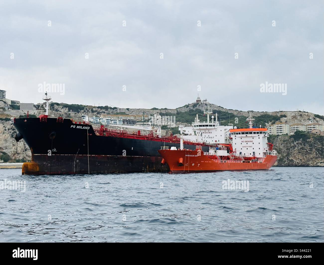 Bunkering in the bay of Gibraltar Stock Photo - Alamy
