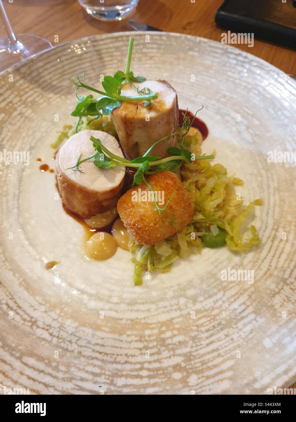Beautiful plate of food in restaurant Stock Photo - Alamy
