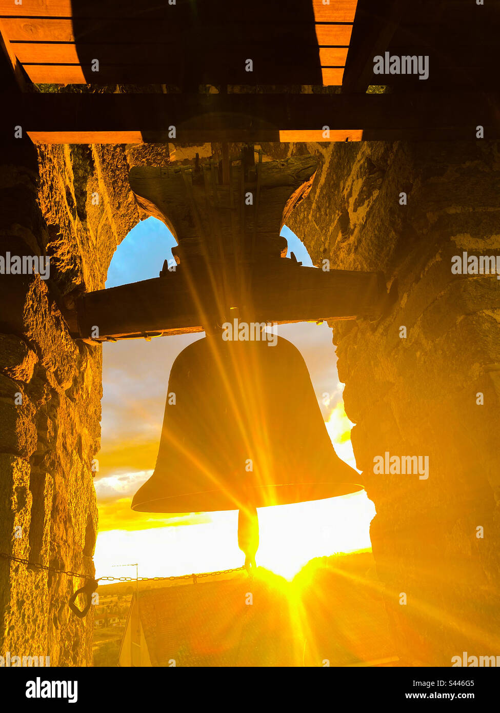 Sunset through a bell tower hi-res stock photography and images - Alamy