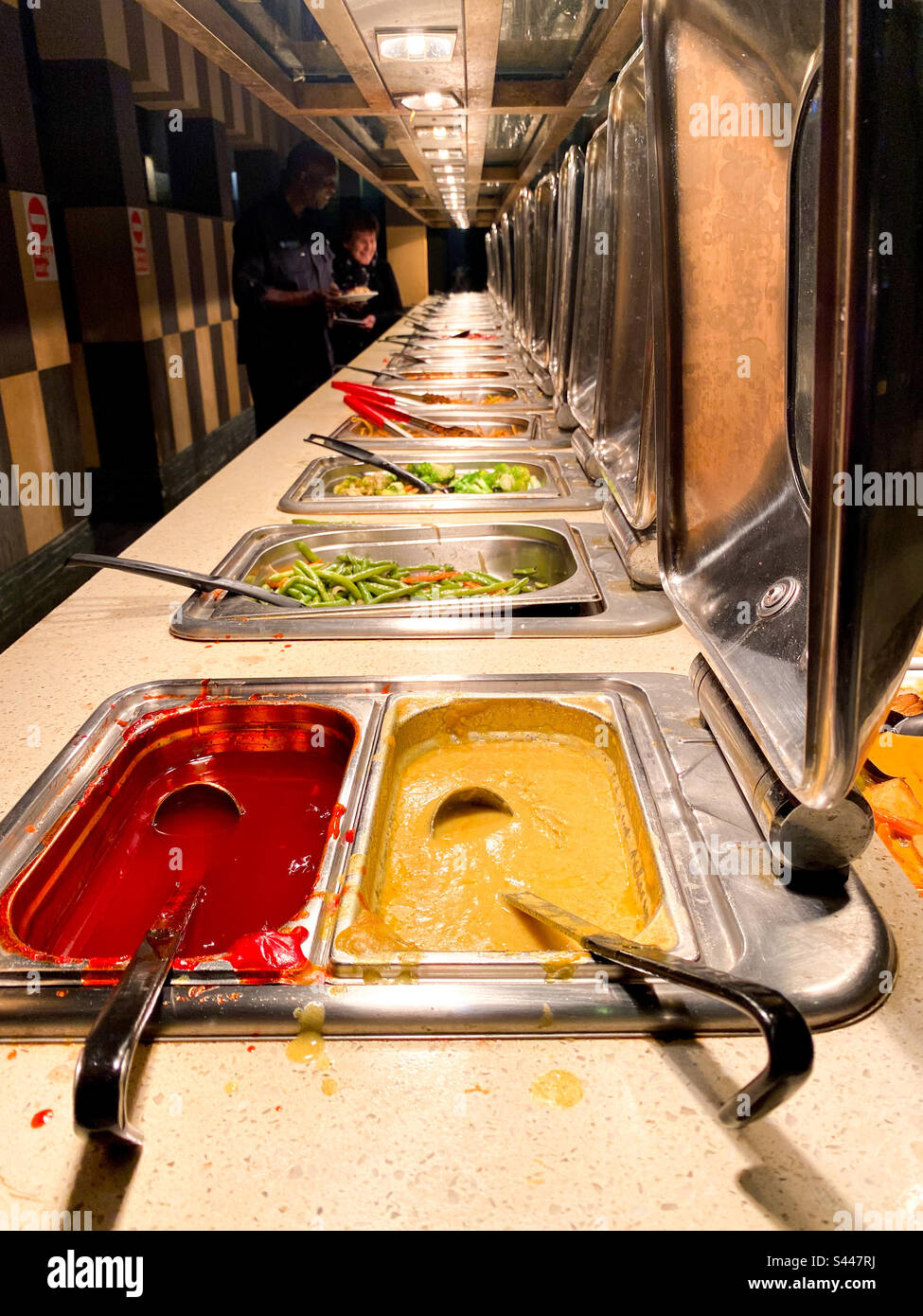 Trays of food at a self service buffet restaurant Stock Photo - Alamy