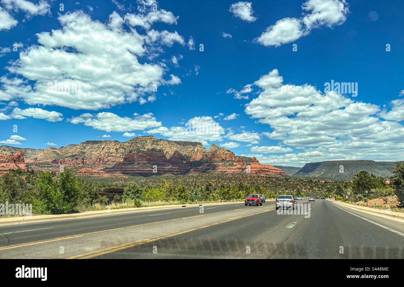 Driving the Red Rock Byway in Arizona Stock Photo - Alamy