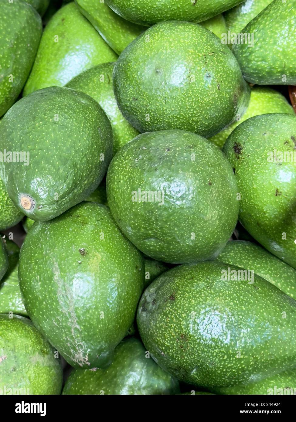 Avocado, pears on sale in a Worcestershire farm shop Stock Photo - Alamy
