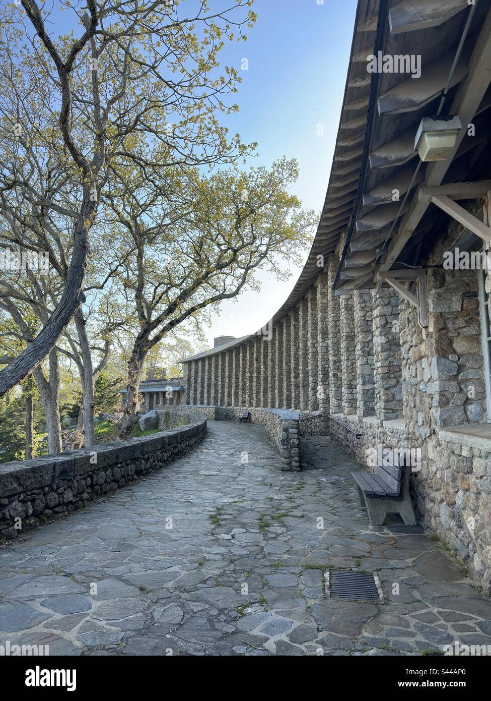 Niantic, Connecticut, USA: view of pavilion at Rocky Neck State Park ...