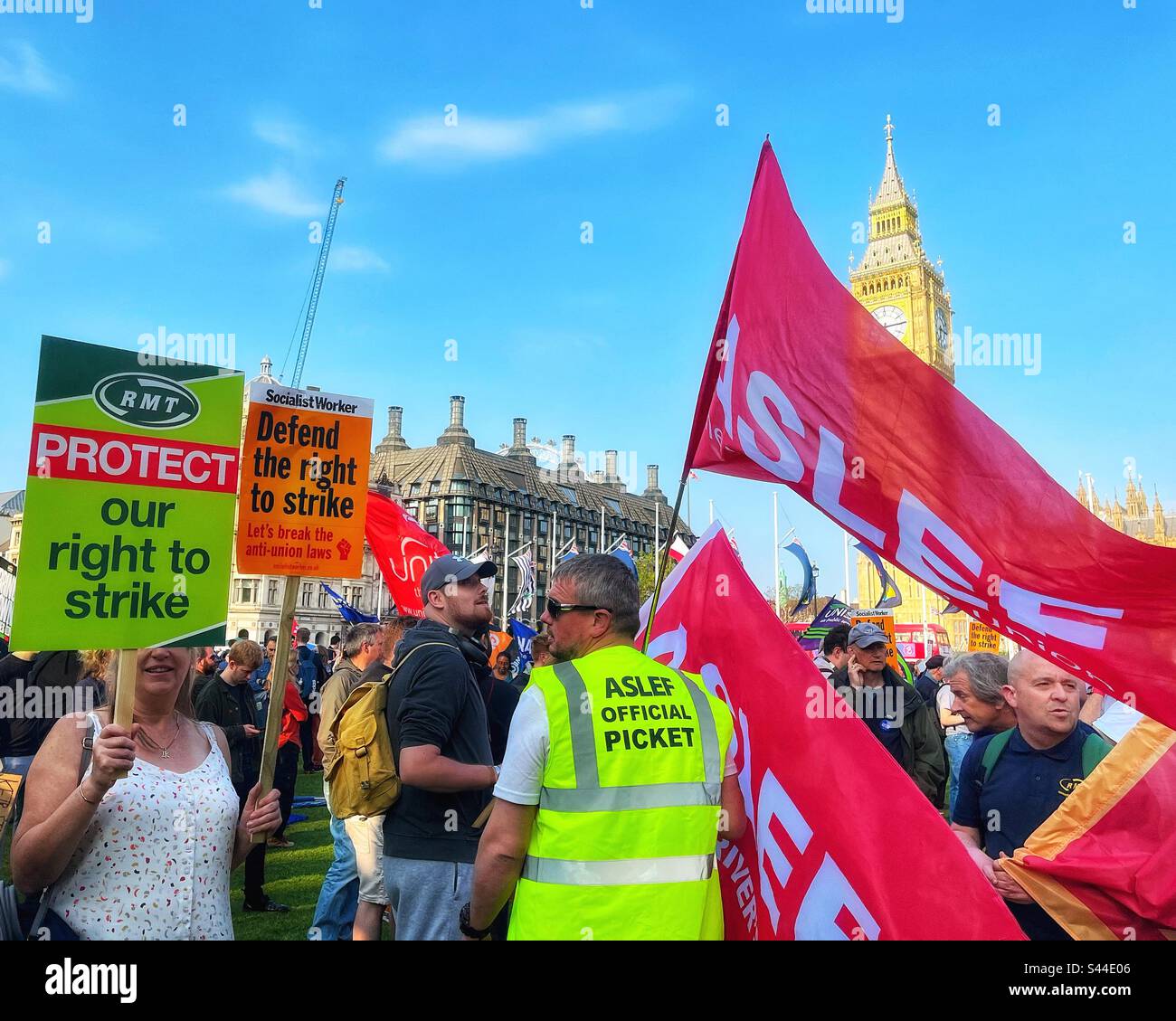 RMT and ASLEF represent railway workers in the UK - here they stand ...