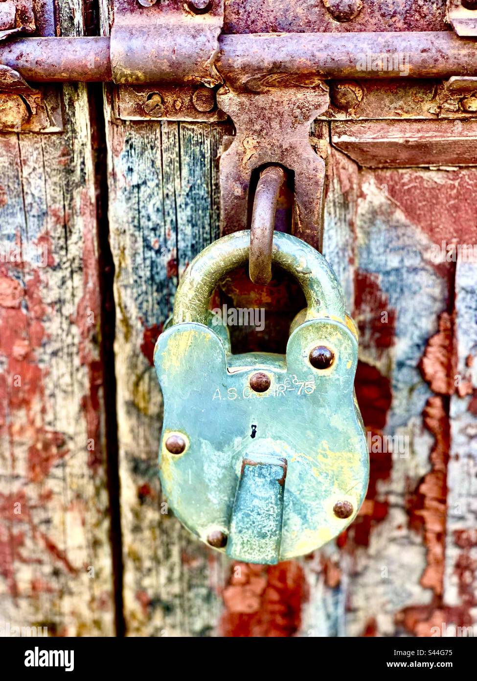 Old lock captured during visit to Kala Bagh Stock Photo - Alamy