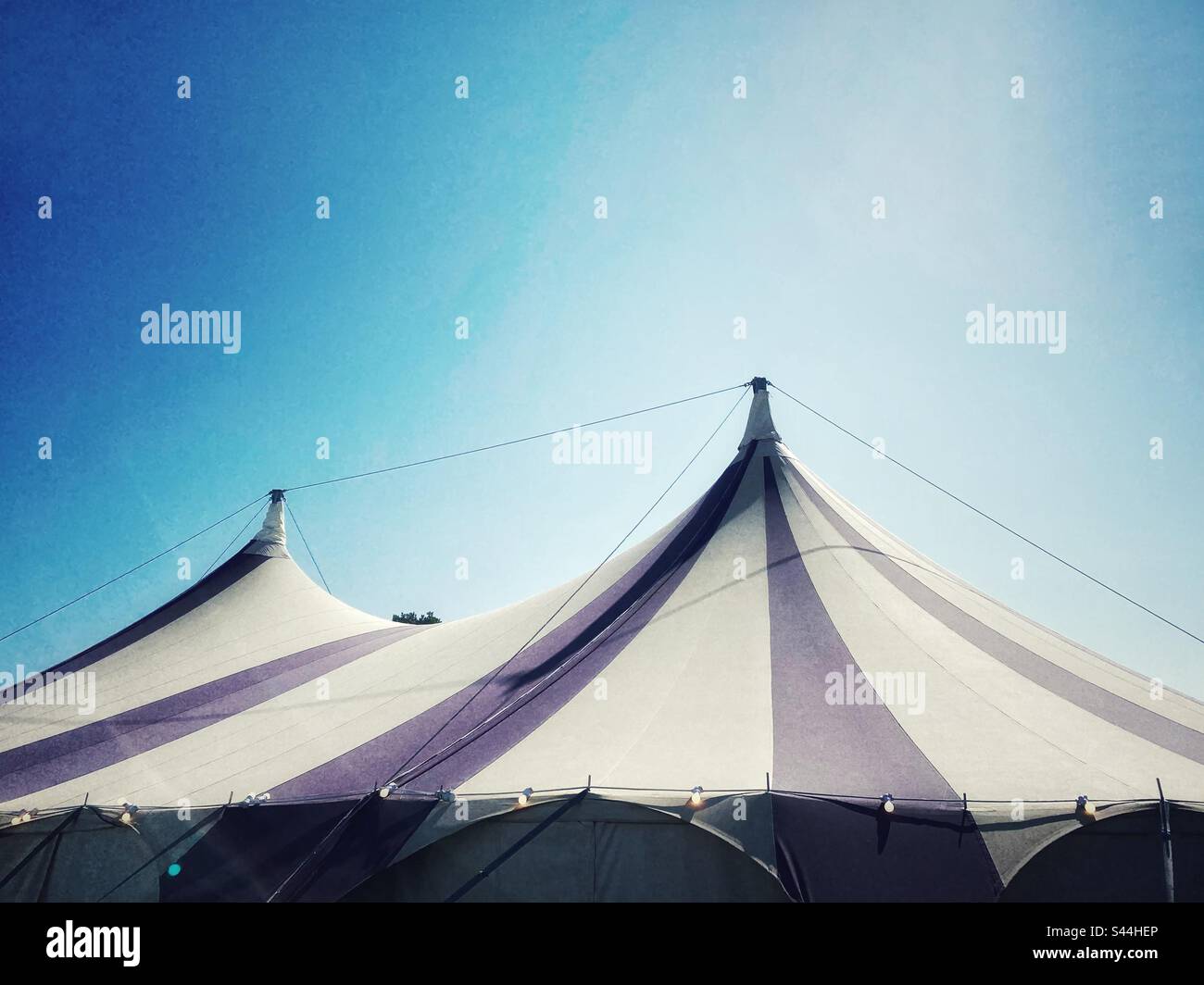A photograph of a circus tent at the Hay Festival in Wales. Outdoor ...