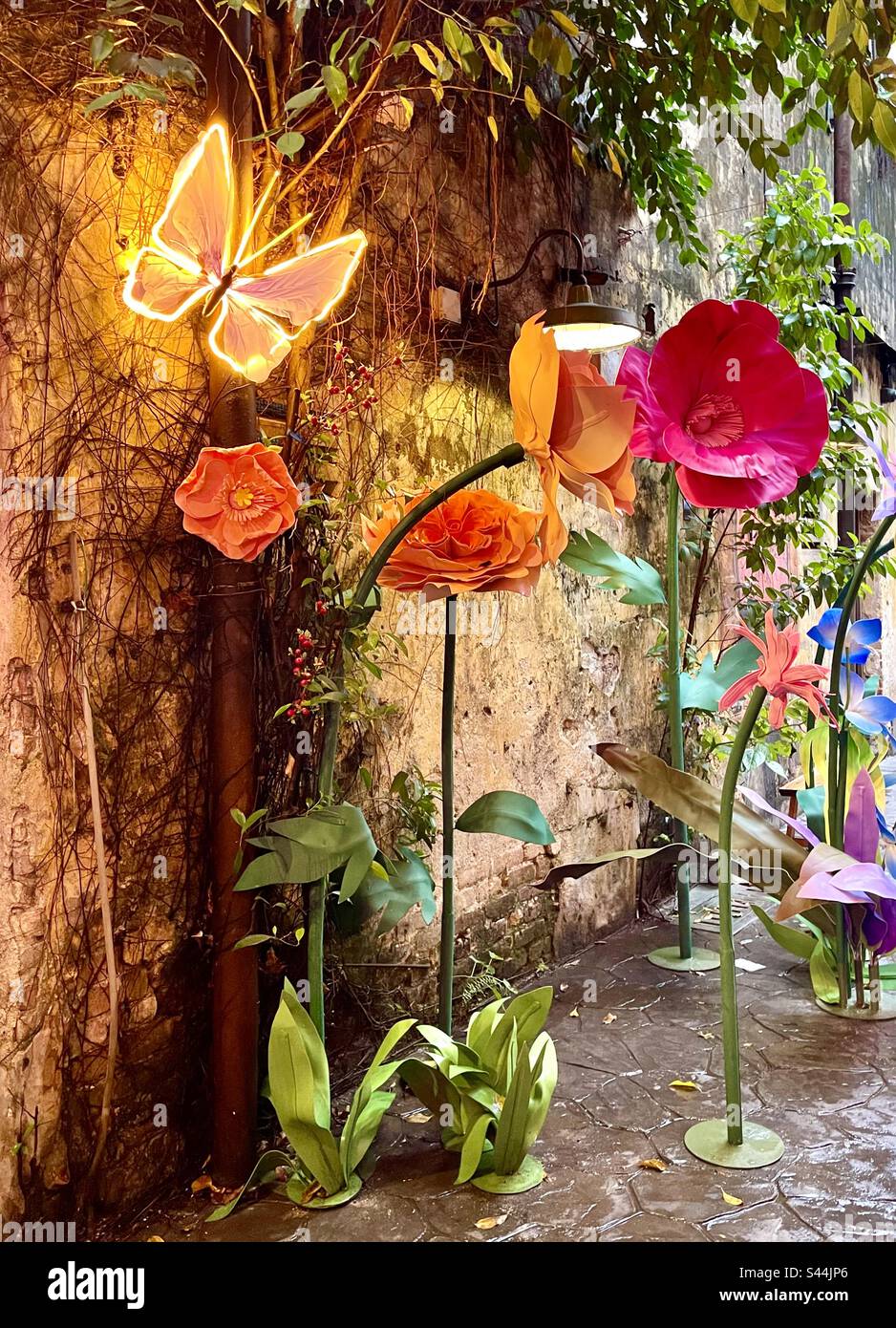 Poetic Spring Garden art installation at Kwai Chai Hong laneway off ...