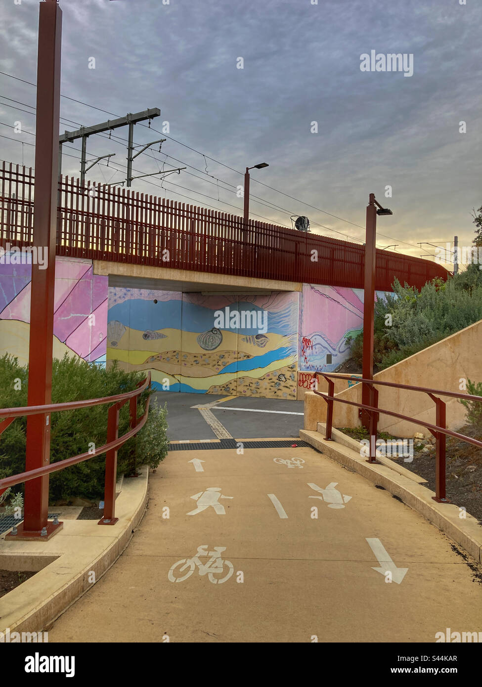 Cycling infrastructure in Carrum Melbourne Victoria Australia Stock ...