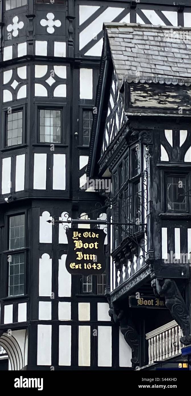 Ye Olde Boot Inn, Chester, UK, established 1643 - image of the historic ...