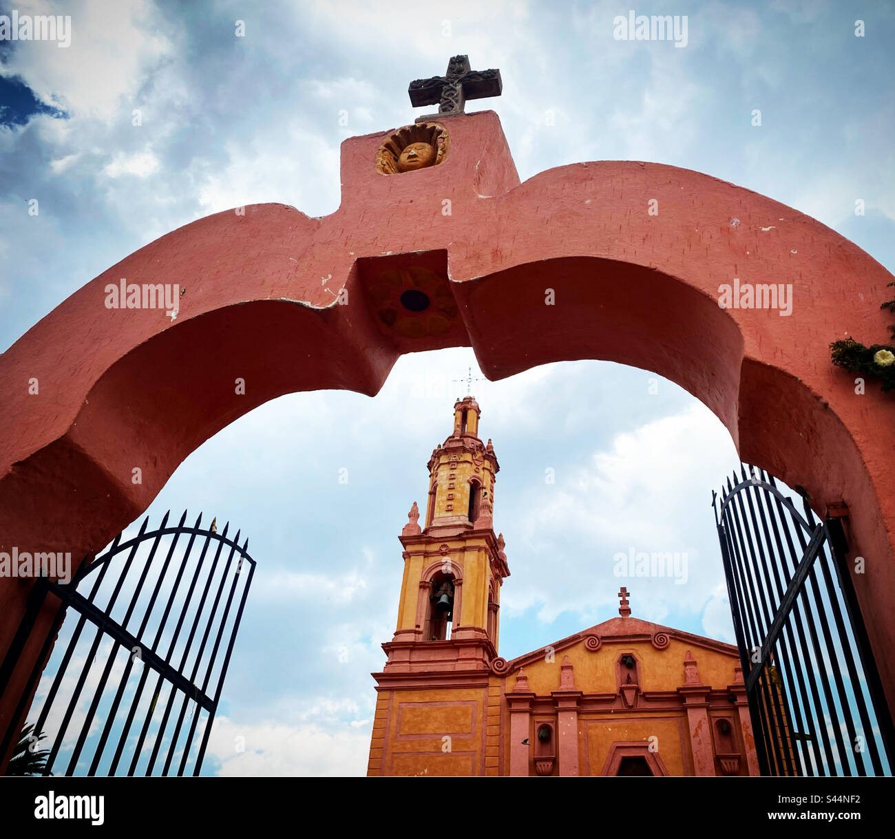 The Iglesia de San Miguel church in Villa Progreso, Queretaro, Mexico ...