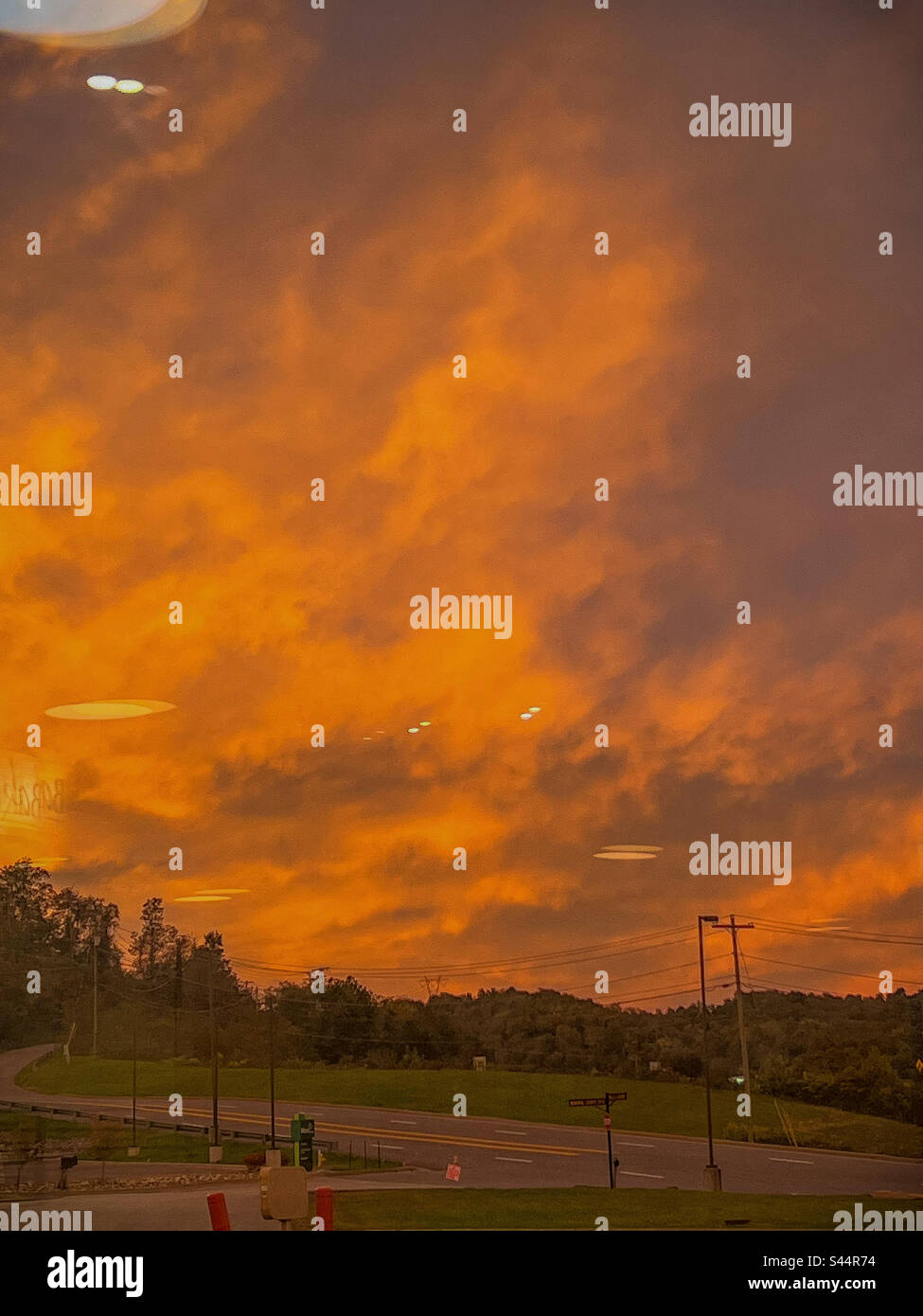 Road trip during the sunset Stock Photo - Alamy