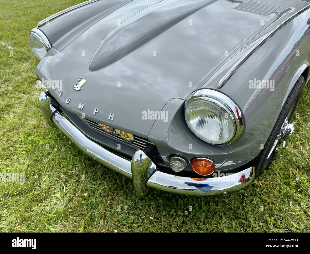 Front of gray Triumph car. British, classic vehicle Stock Photo - Alamy