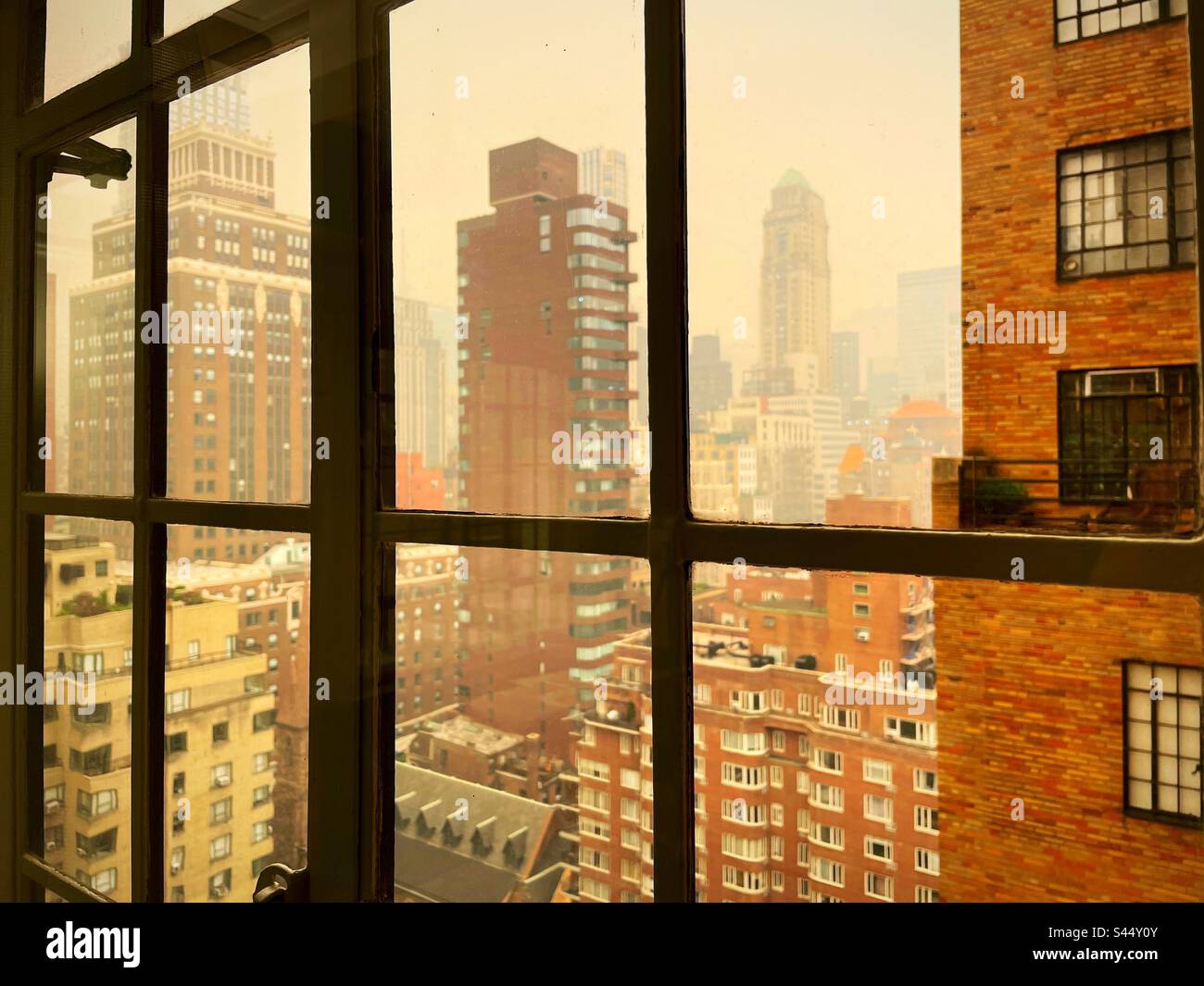 June 7, 2023 midtown Manhattan covered in a fiery orange haze of smoke ...