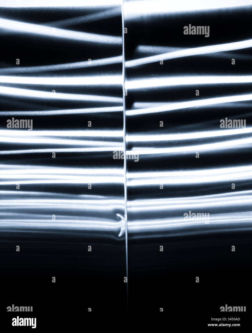 Full frame, abstract background shot of led light reflections on metal ...