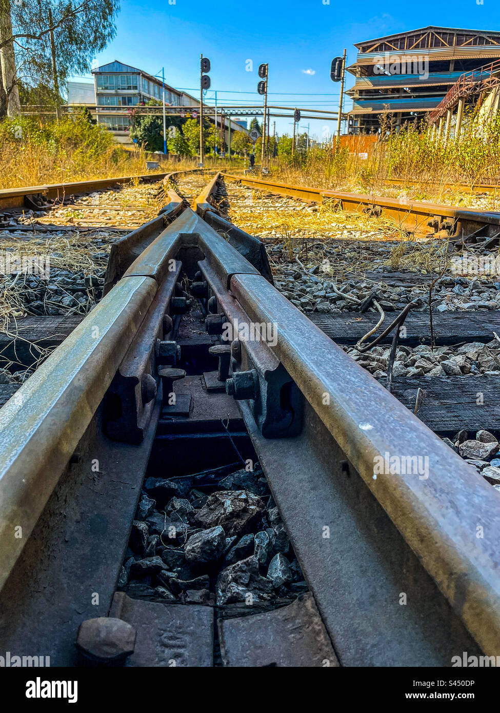 Railway track switch Stock Photo - Alamy