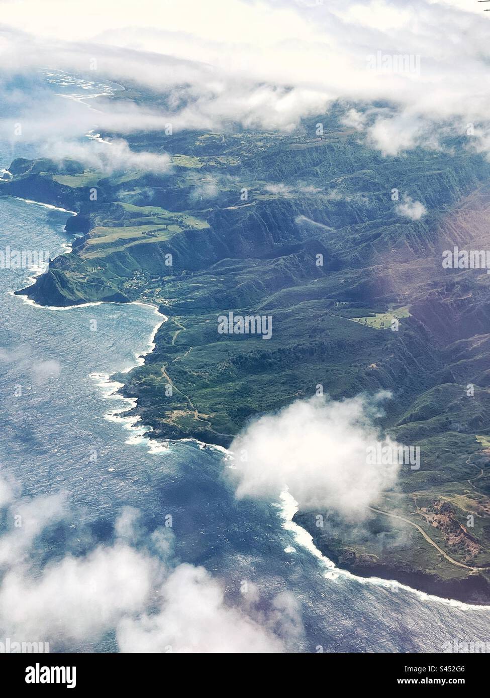 Flying above Maui island, Hawaii Stock Photo - Alamy