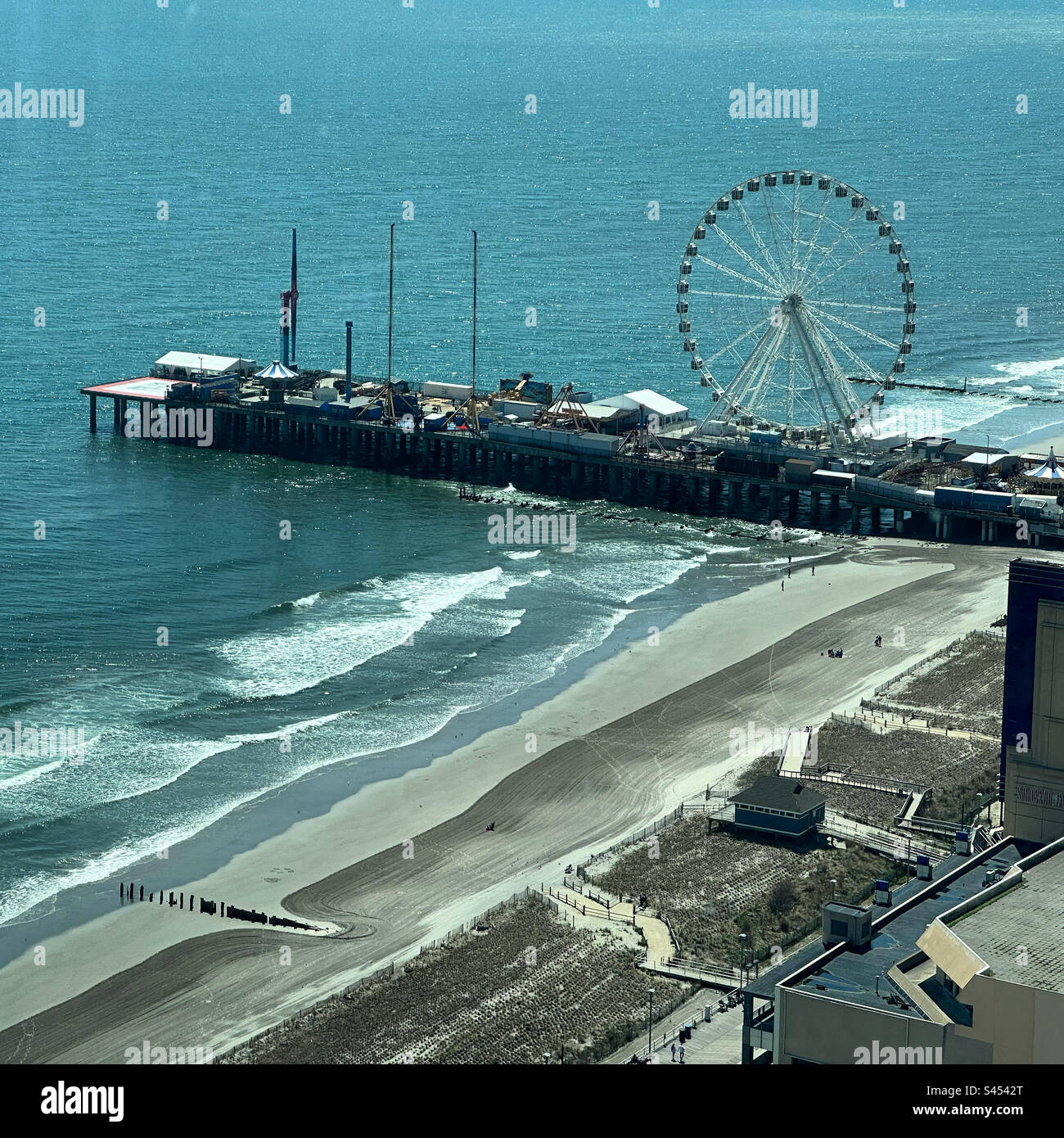 April, 2023, View of the beach and the Steel Pier, Atlantic City, New ...