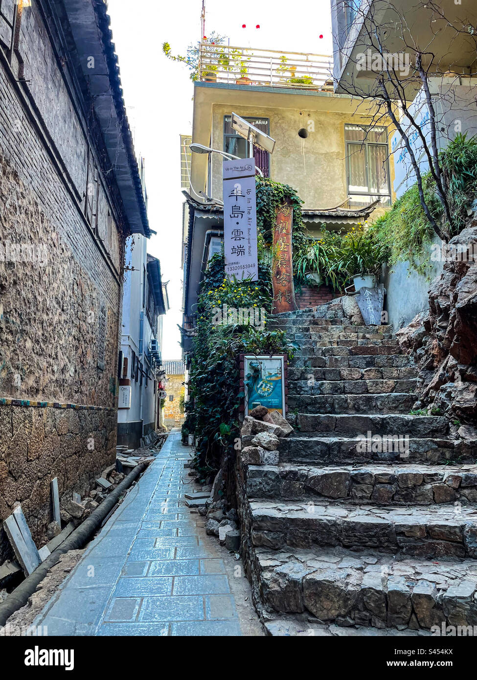 Alley with stairs Stock Photo - Alamy