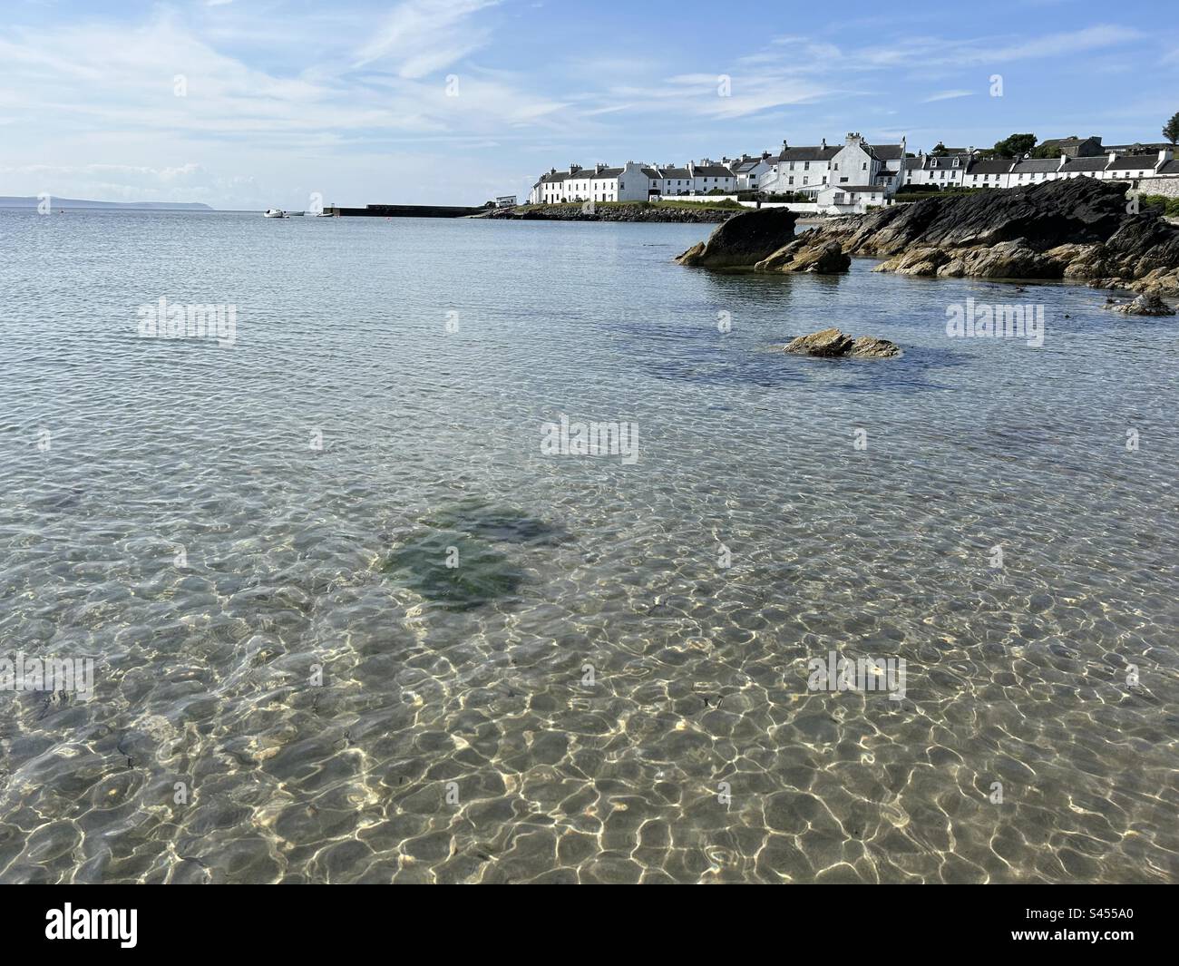 Port Charlotte - sparkling clear sea on the Island of Islay, Scotland ...
