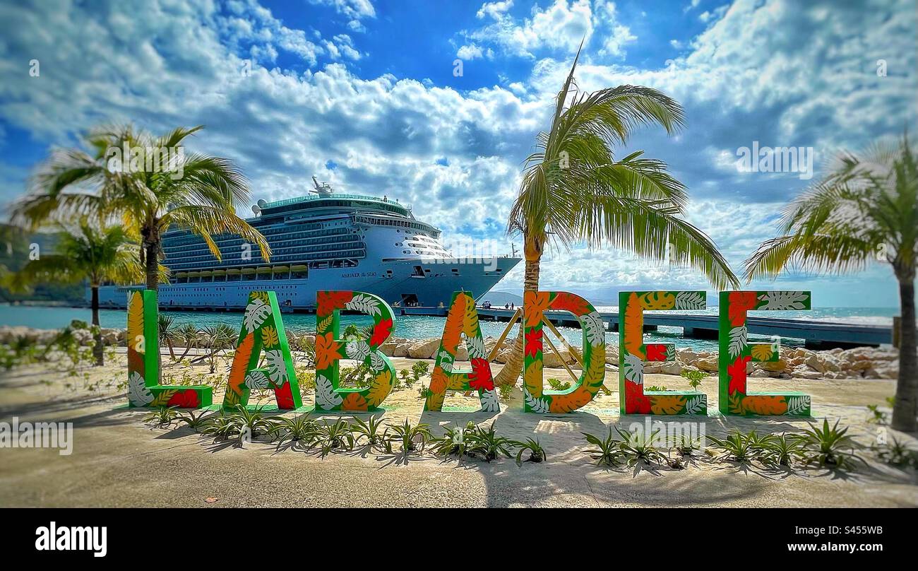 Cruise Ship in Labadee Haiti Stock Photo - Alamy