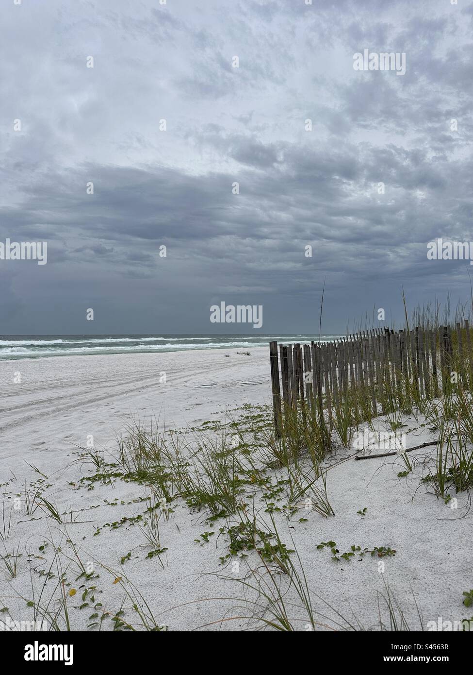 Emerald Coast Florida white sand beach with stormy skies Stock Photo ...