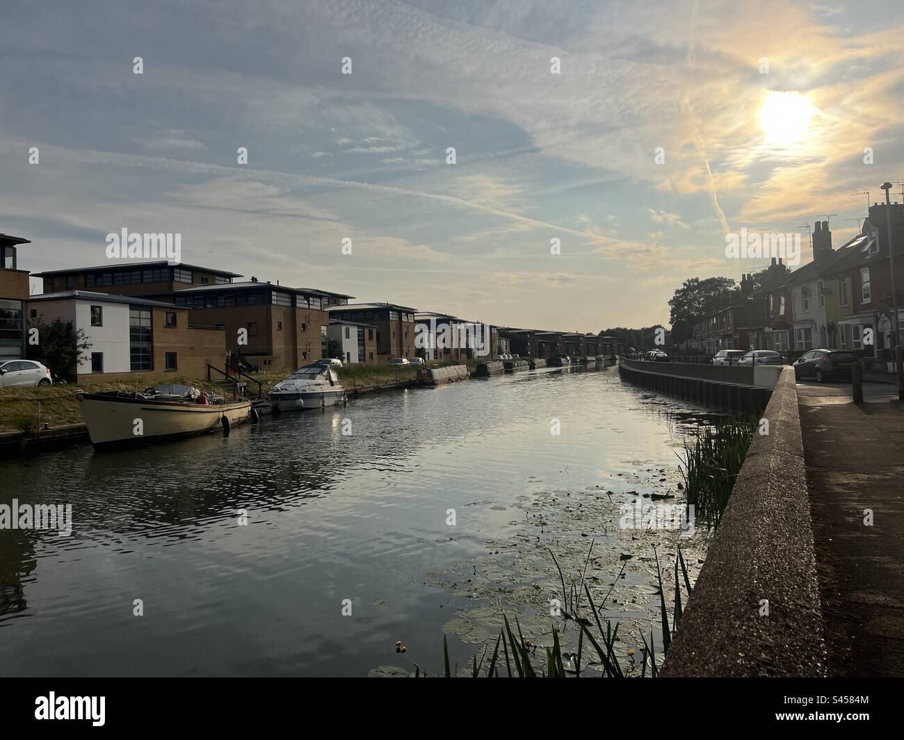 The fosdyke canal , the oldest canal in th uk built by the romans Stock ...