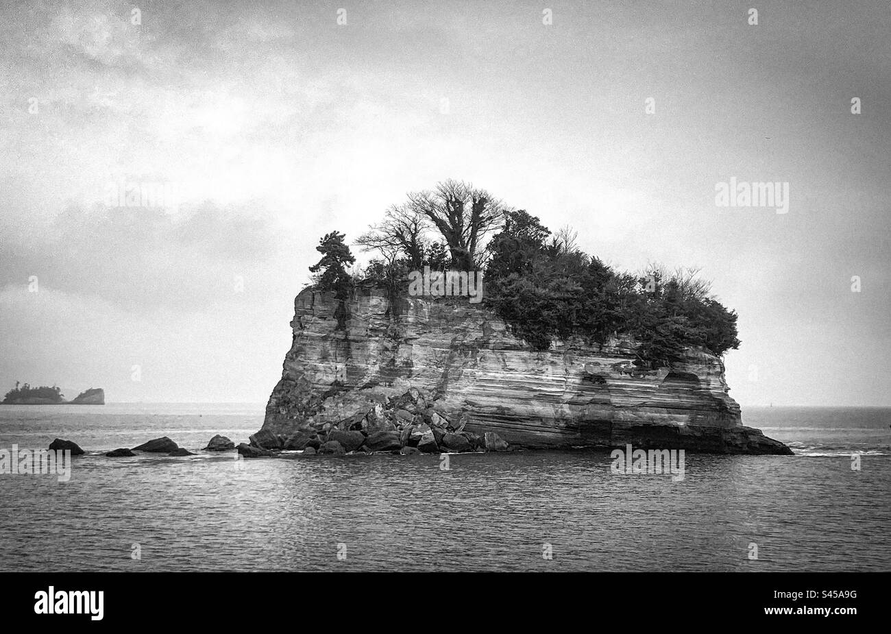 Islet with trees Black and White Stock Photos & Images - Alamy