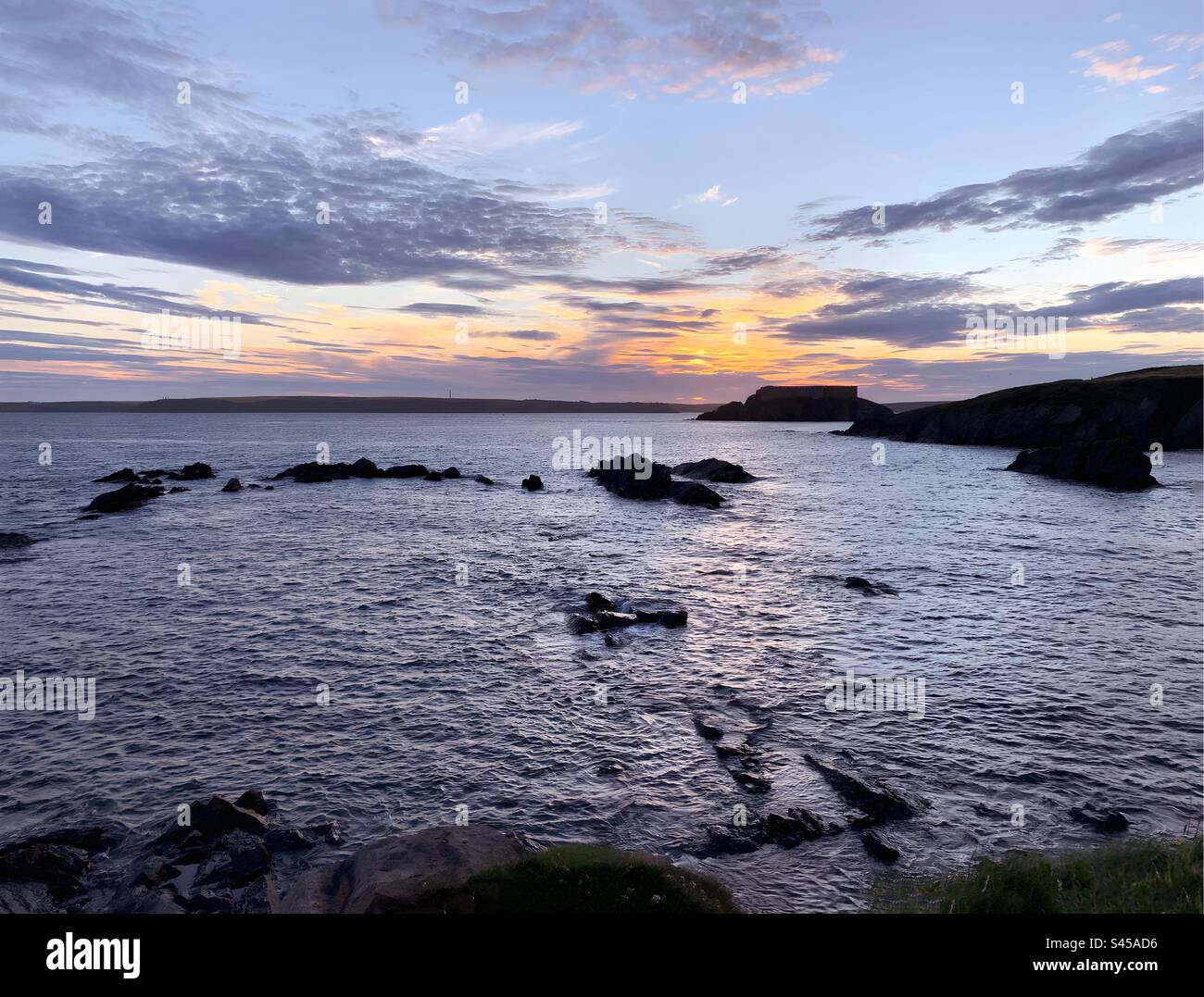Sunset at West Angle Bay Stock Photo - Alamy