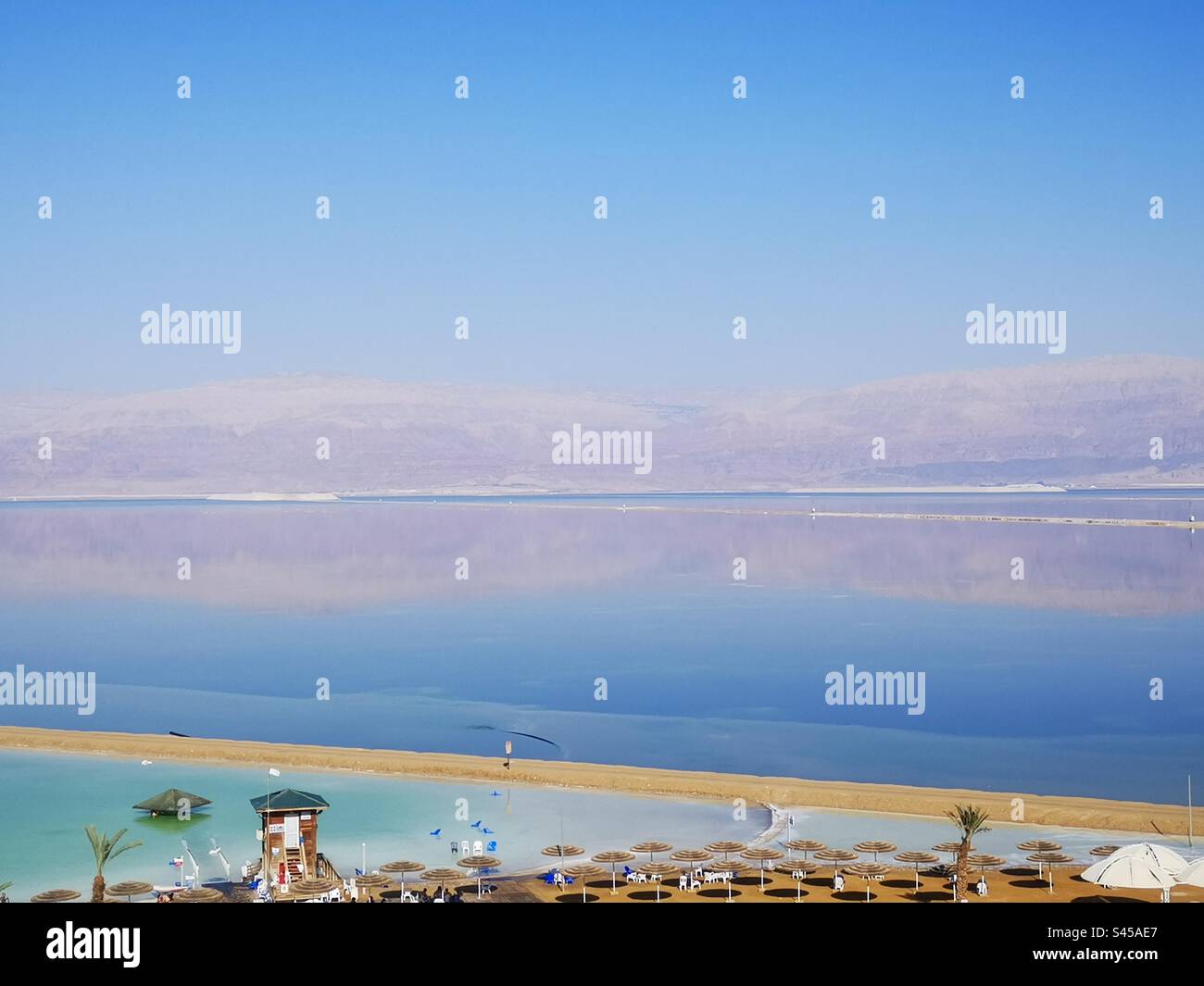 A view of Jordan from the Israeli side of the Dead Sea, Israel Stock ...